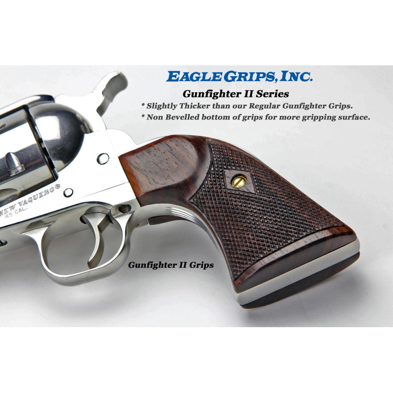 Ruger NEW Vaquero Gunfighter II Rosewood Grips Surface Checkered Material Grade Regular Screw Brass