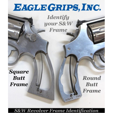 S&W K/L Frame Square Butt Walnut Panel Grips Screw Brass Medallions S&W ...