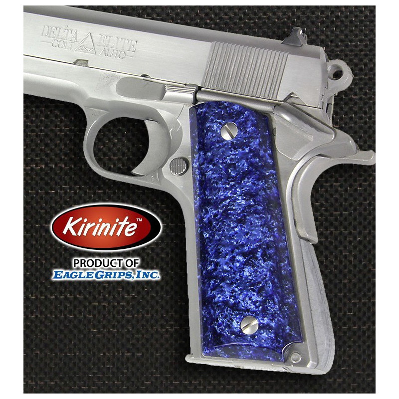 Colt 1911 ARCTIC BLUE Kirinite™ Grips Surface Smooth Medallions None Safety Single 1911 Bottom ...