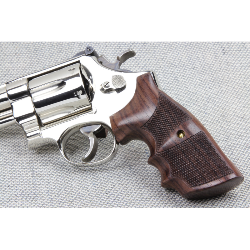 S&W N Frame Square Butt Rosewood Finger Position Grips Checkered ...