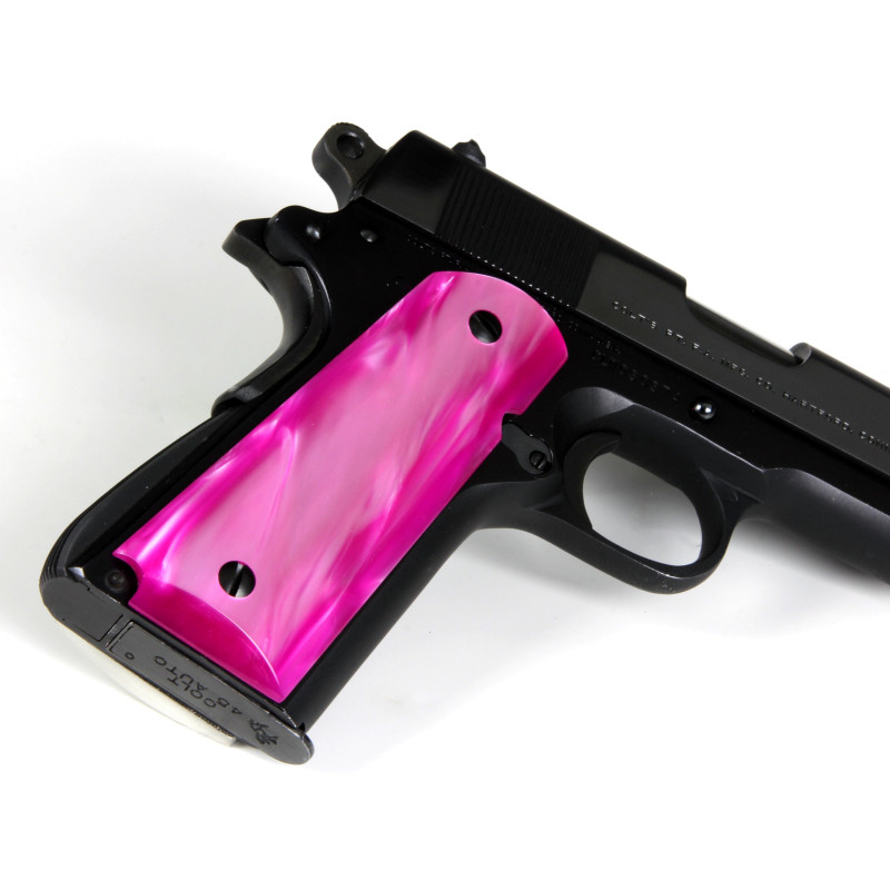 1911 - Kirinite™ Atomic Pink Pistol Grips Surface Smooth Medallions ...