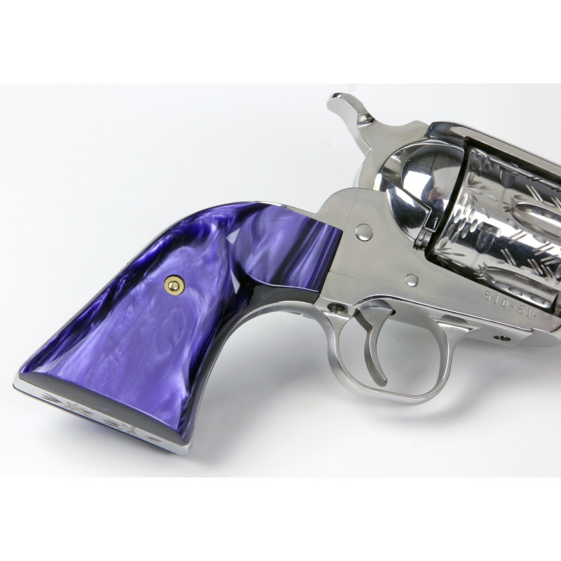 Ruger "Old" Vaquero Kirinite® Wicked Purple Gunfighter Grips Surface Smooth Screw Brass