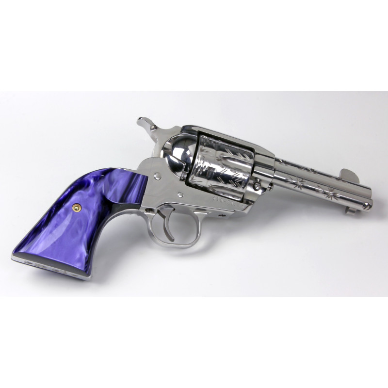 Ruger "Old" Vaquero Kirinite® Wicked Purple Gunfighter Grips Surface Smooth Screw Brass