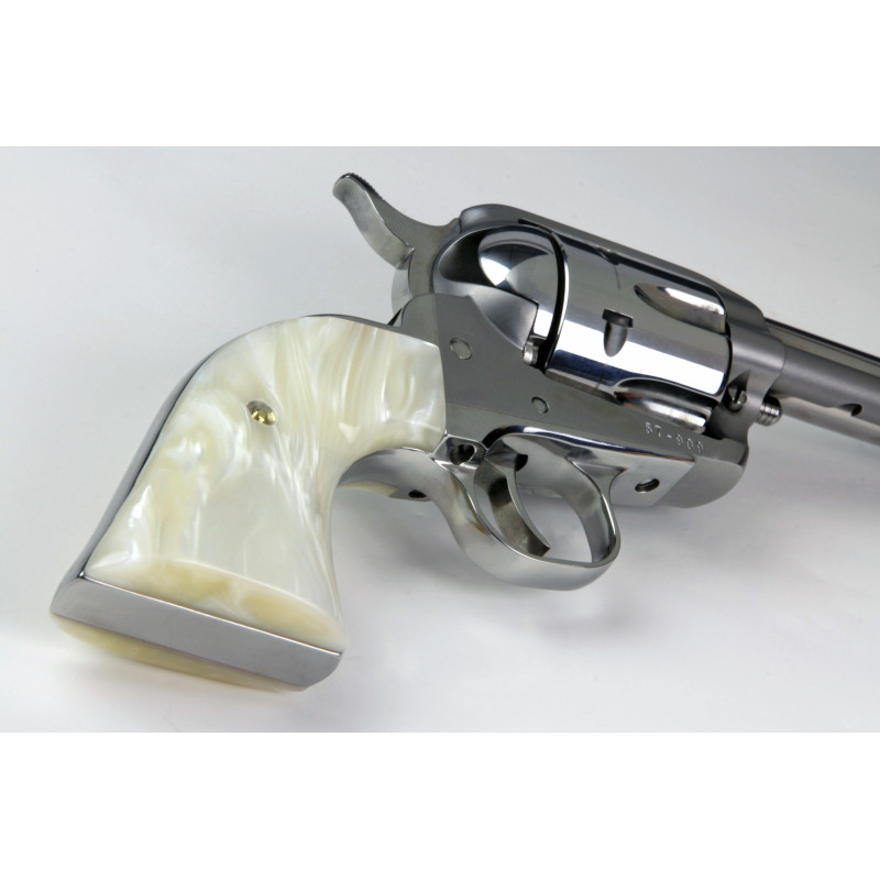 Ruger "Old" Vaquero Gunfighter Kirinite Antique Pearl Revolver Grips Surface Smooth Screw Brass