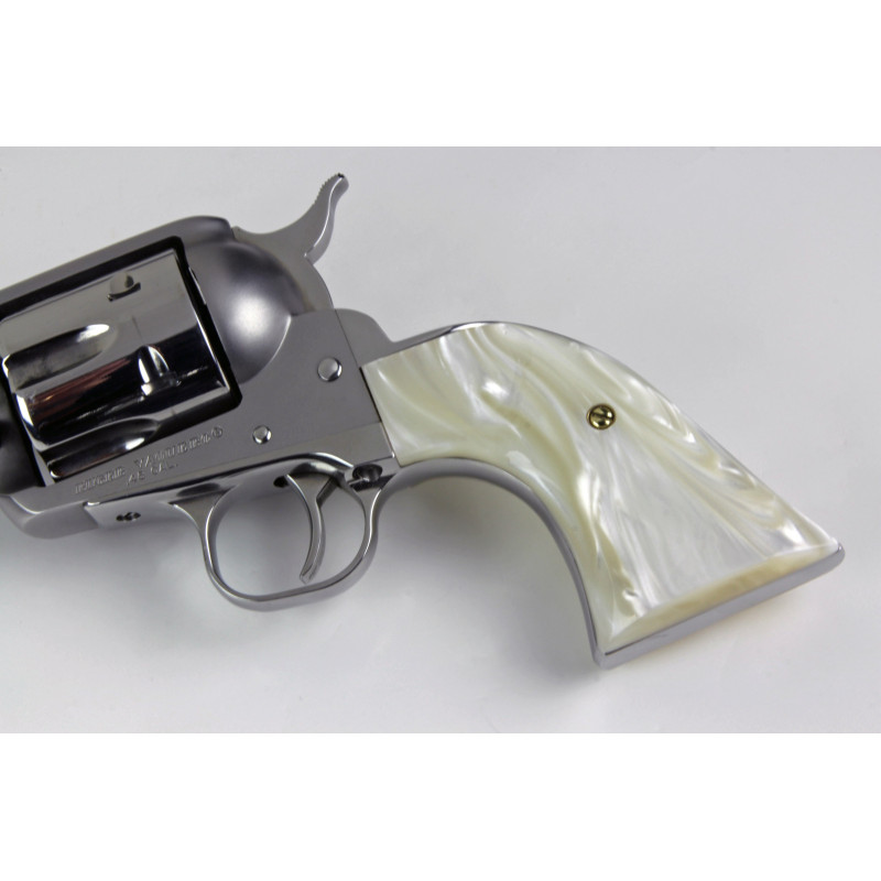 Ruger "Old" Vaquero Gunfighter Kirinite Antique Pearl Revolver Grips Surface Smooth Screw Brass