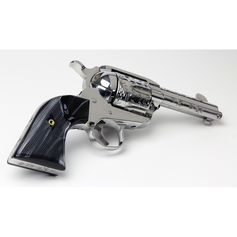 Ruger New Vaquero Kirinite® Black Pearl Gunfighter Grips Surface Checkered Screw Brass