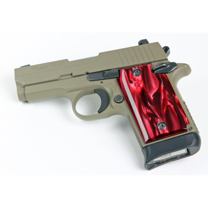 Sig Sauer P238 Kirinite® Red Pearl Grips Surface Smooth Safety Single