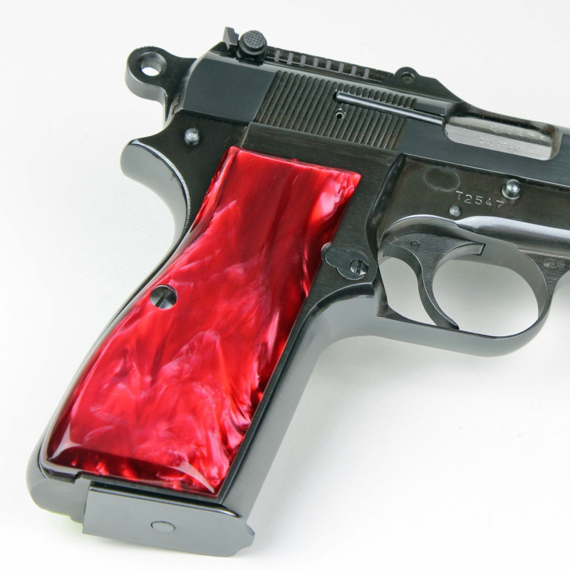 Browning Hi Power Kirinite® Red Pearl Grips Surface Smooth Safety Single