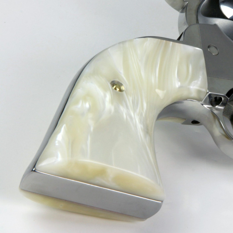 Ruger "Old" Vaquero Kirinite® Antique Pearl Gunfighter Grips Surface Smooth Screw Brass