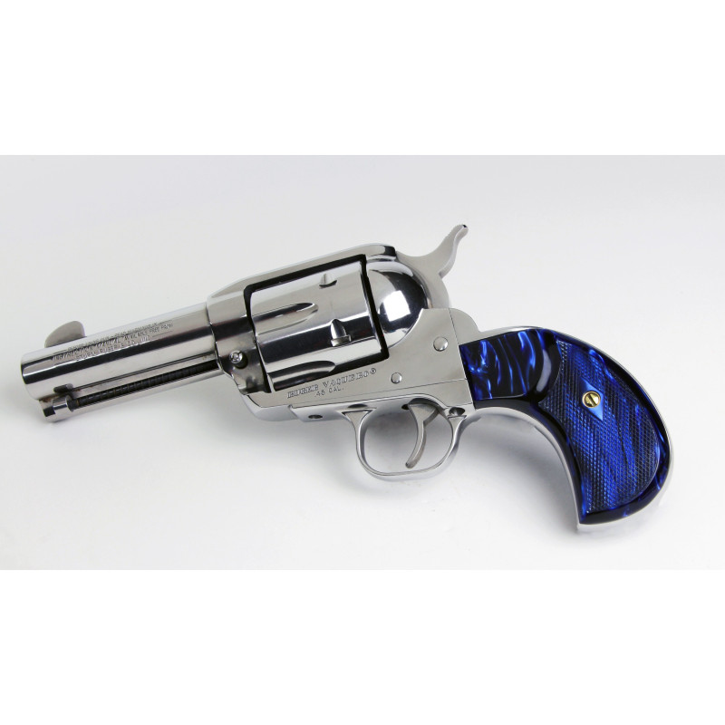 Ruger Birdshead Gunfighter Kirinite® Blue Pearl Grips Surface Smooth Screw Brass