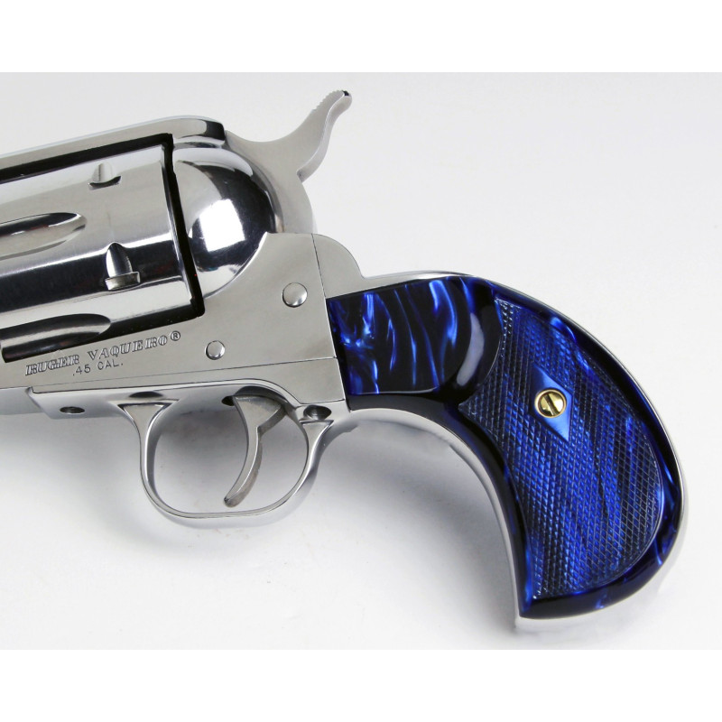 Ruger Birdshead Gunfighter Kirinite® Blue Pearl Grips Surface Smooth Screw Brass