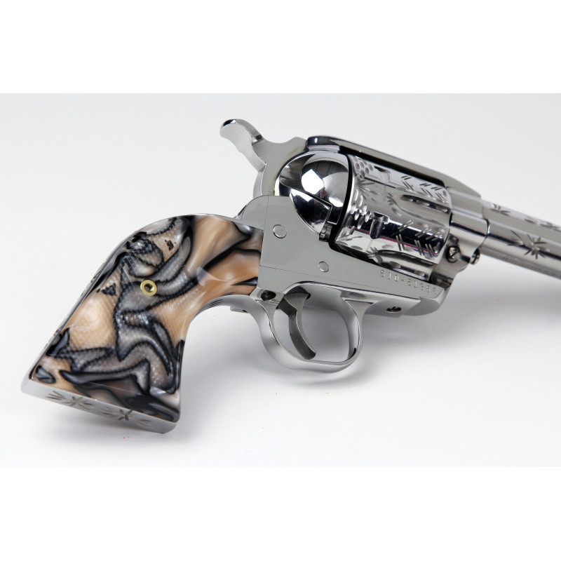 Ruger "Old" Vaquero Kirinite Oyster Gunfighter Grips Surface Smooth Screw Brass