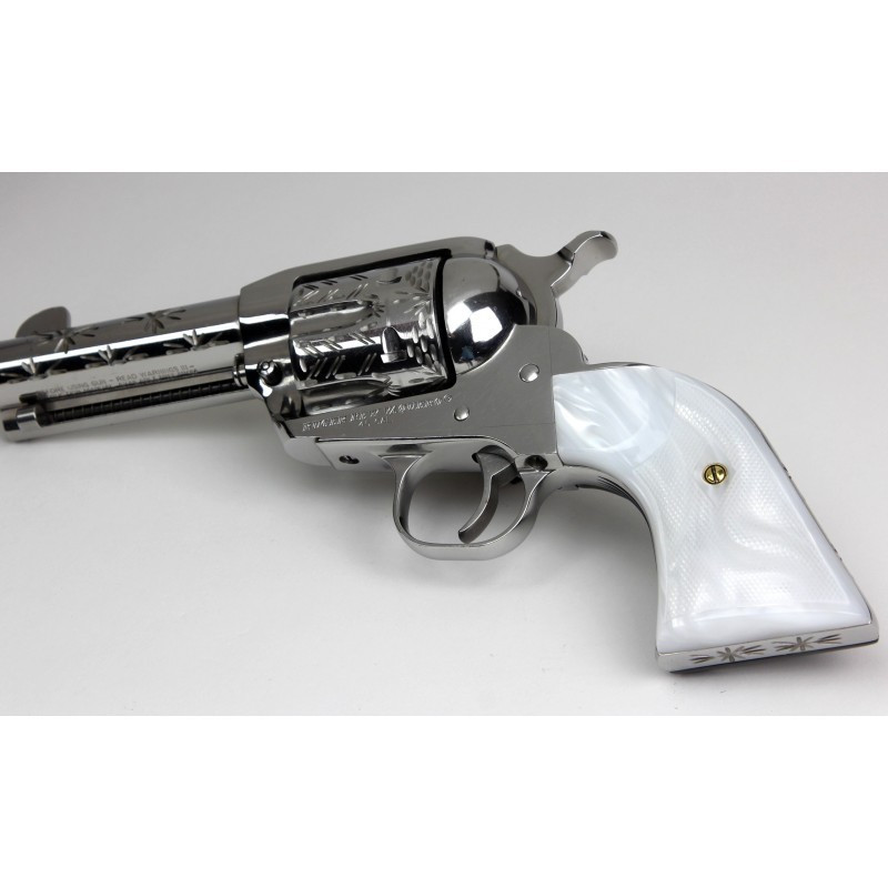 Ruger New Vaquero Kirinite® White Pearl Gunfighter Grips Surface Checkered Screw Brass