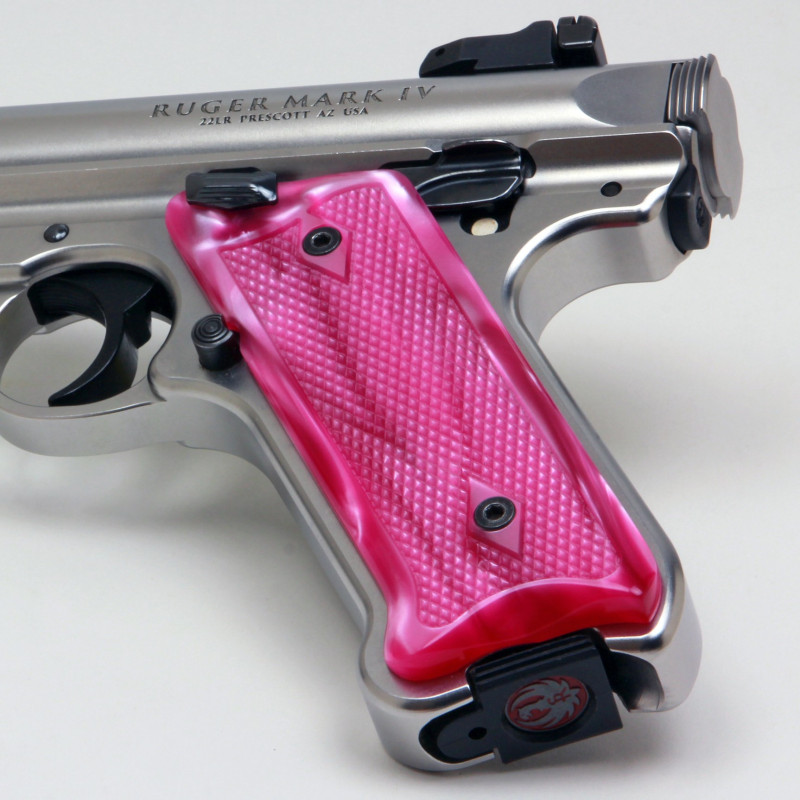 Ruger Mark IV Atomic Pink Kirinite Grips Medallions None Surface Smooth