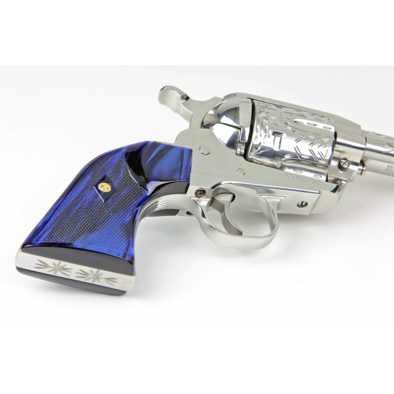 Ruger Wrangler Gunfighter Kirinite® Blue Pearl Grips Surface Smooth Screw Brass