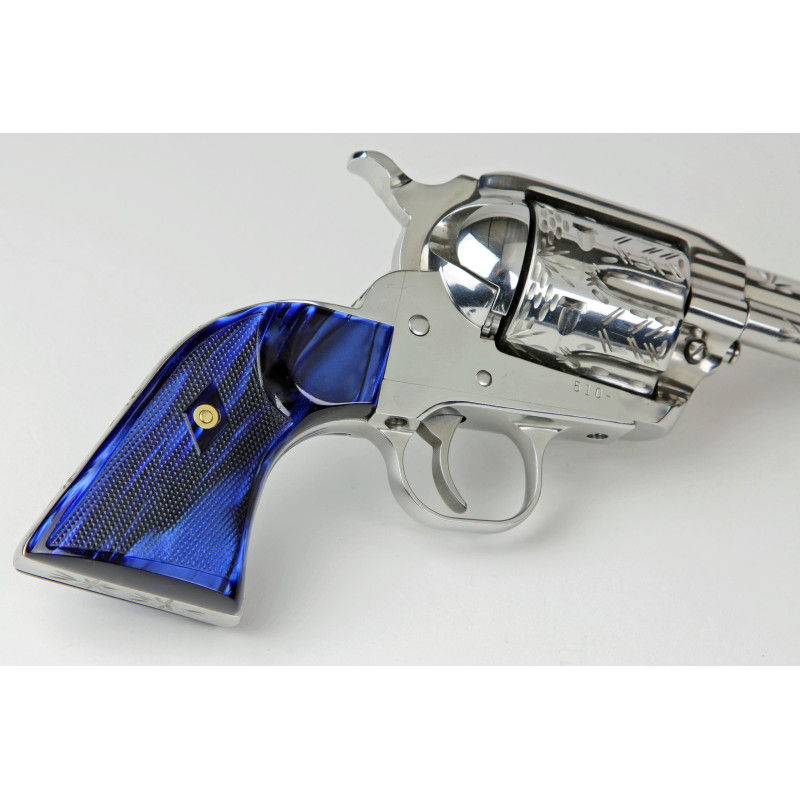 Ruger Wrangler Gunfighter Kirinite® Blue Pearl Grips Surface Smooth Screw Brass