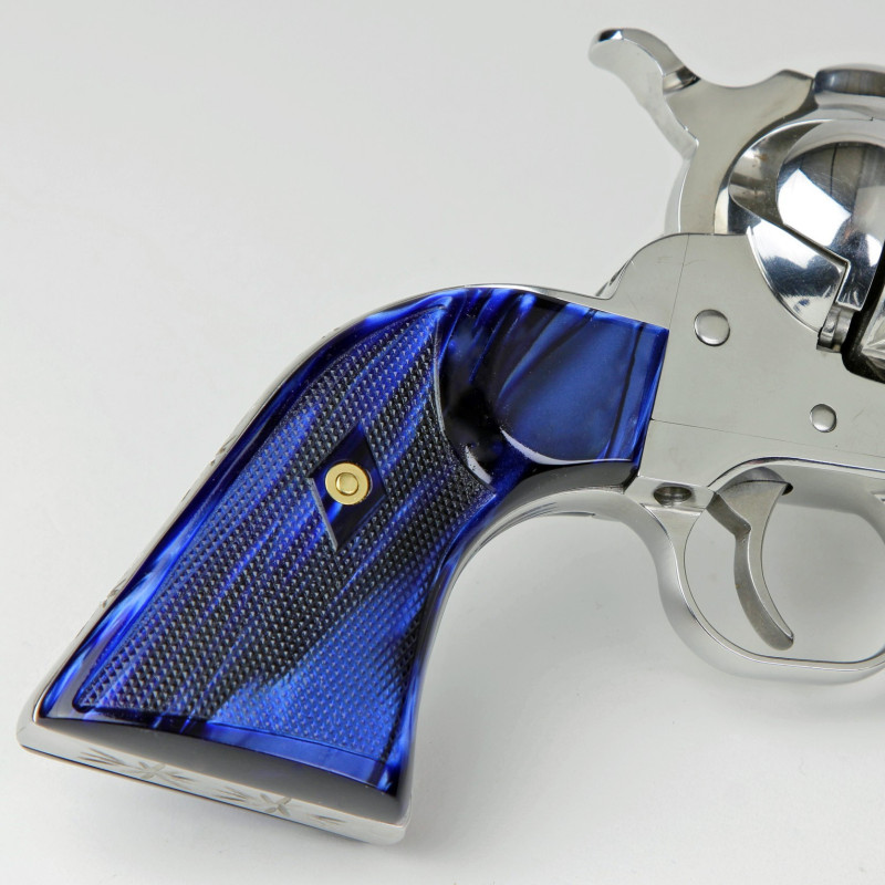 Ruger Wrangler Gunfighter Kirinite® Blue Pearl Grips Surface Smooth Screw Brass