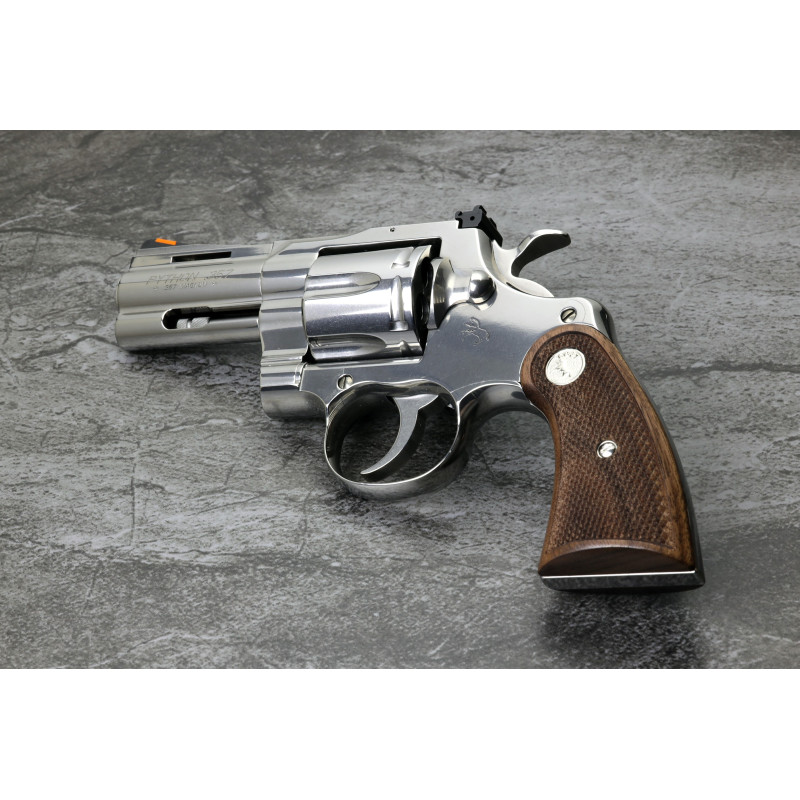 Colt Python & Official Police Walnut Panel Grips Medallions 1/2" Silver ...