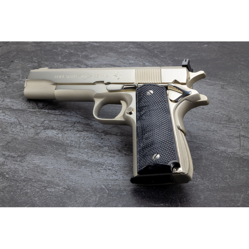 1911 Kirinite® Black Pearl "NEW" Reactive Checkered Grips Medallions None Surface Reactiv Safety ...