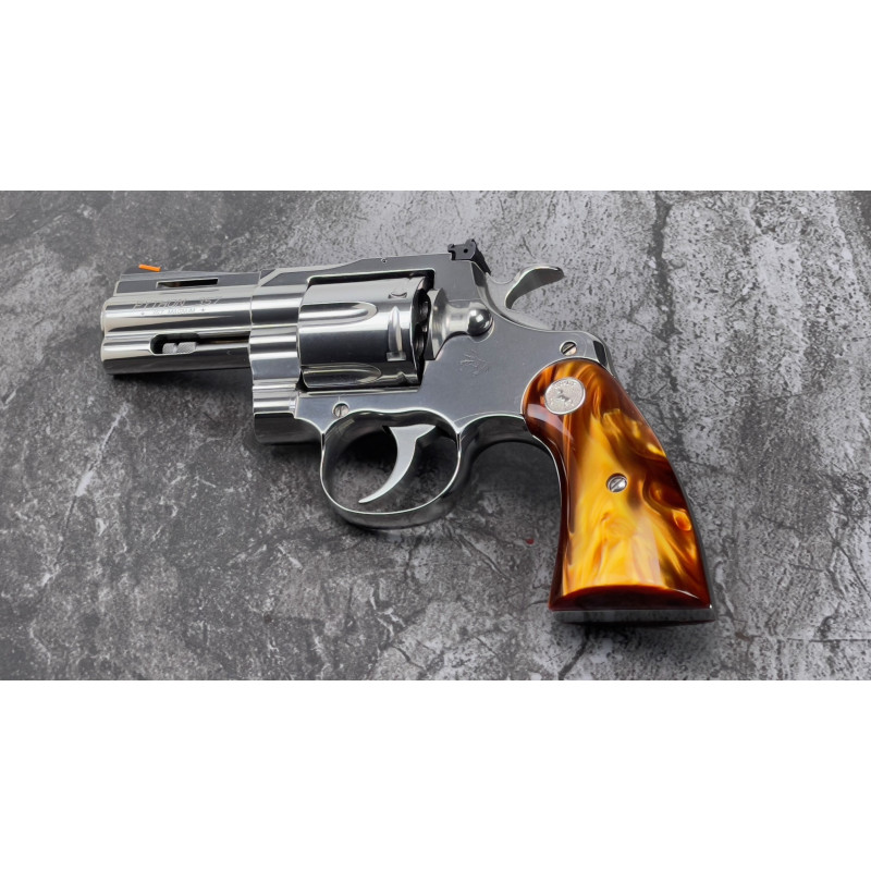 Colt Python Kirinite White Pearl Panel Grips Medallions 1/2" Silver ...