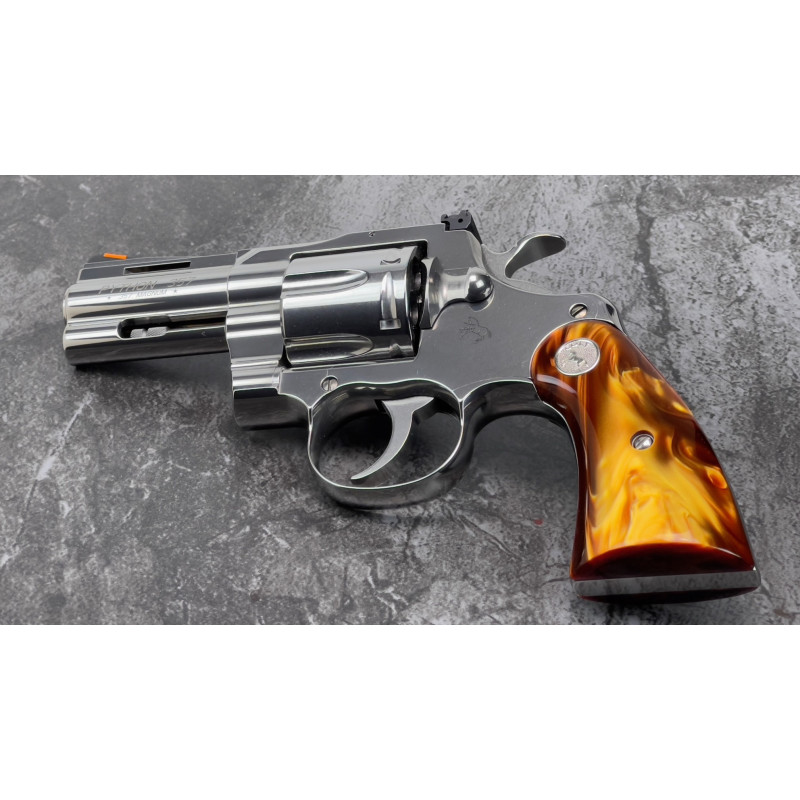 Colt Python Kirinite White Pearl Panel Grips Medallions 1/2" Silver ...