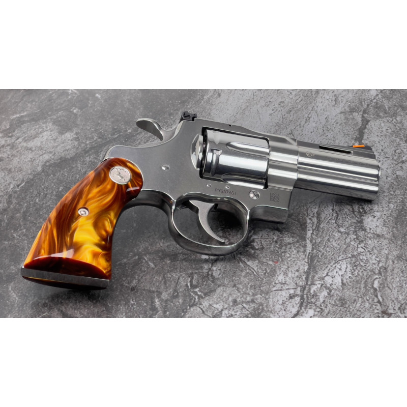 Colt Python Kirinite White Pearl Panel Grips Medallions 1/2" Silver ...