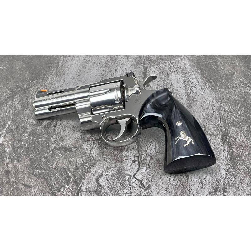 Python Kirinite® Black Pearl Classic Grips Surface Smooth Screw Nickle ...