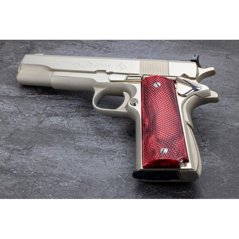 Kimber Micro 9 Kirinite® Red Pearl Reactiv Checkered Grips Safety Single