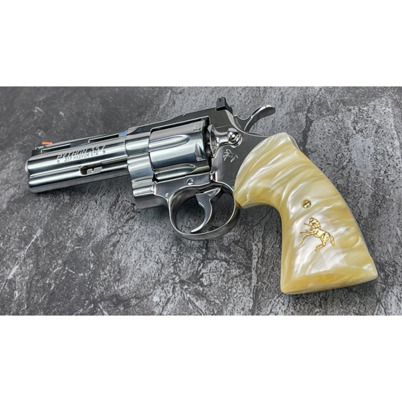Python Kirinite® Antique Pearl Classic Grips Surface Smooth Screw Brass ...