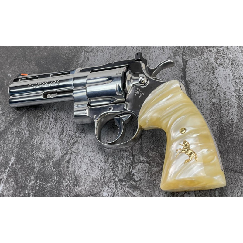 Python Kirinite® Antique Pearl Classic Grips Surface Smooth Screw Brass ...