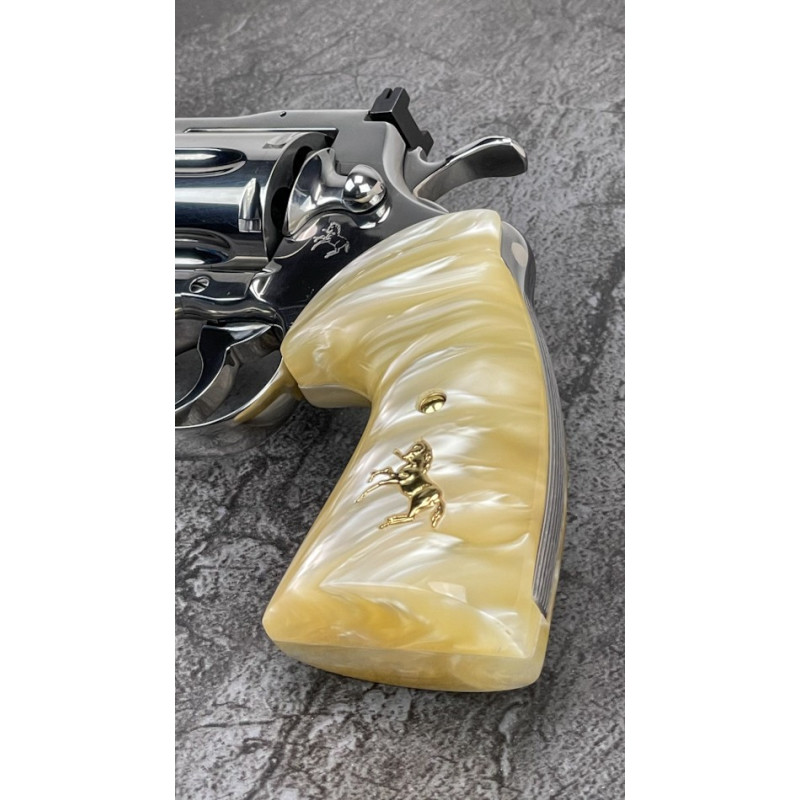 Python Kirinite® Antique Pearl Classic Grips Surface Smooth Screw Brass ...