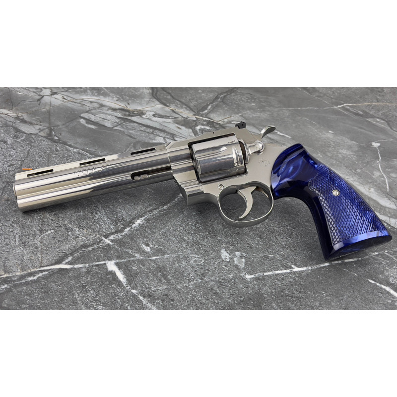 Python Blue Pearl Kirinite® Classic Grips Medallions None Screw Nickle ...